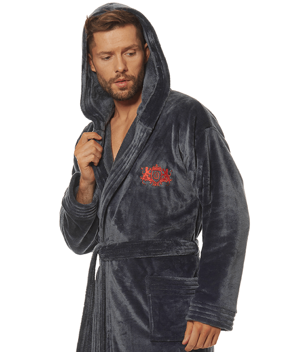 Pihe puha vastag férfi wellsoft köntös grafitszürke - pimaszul jó áron ...